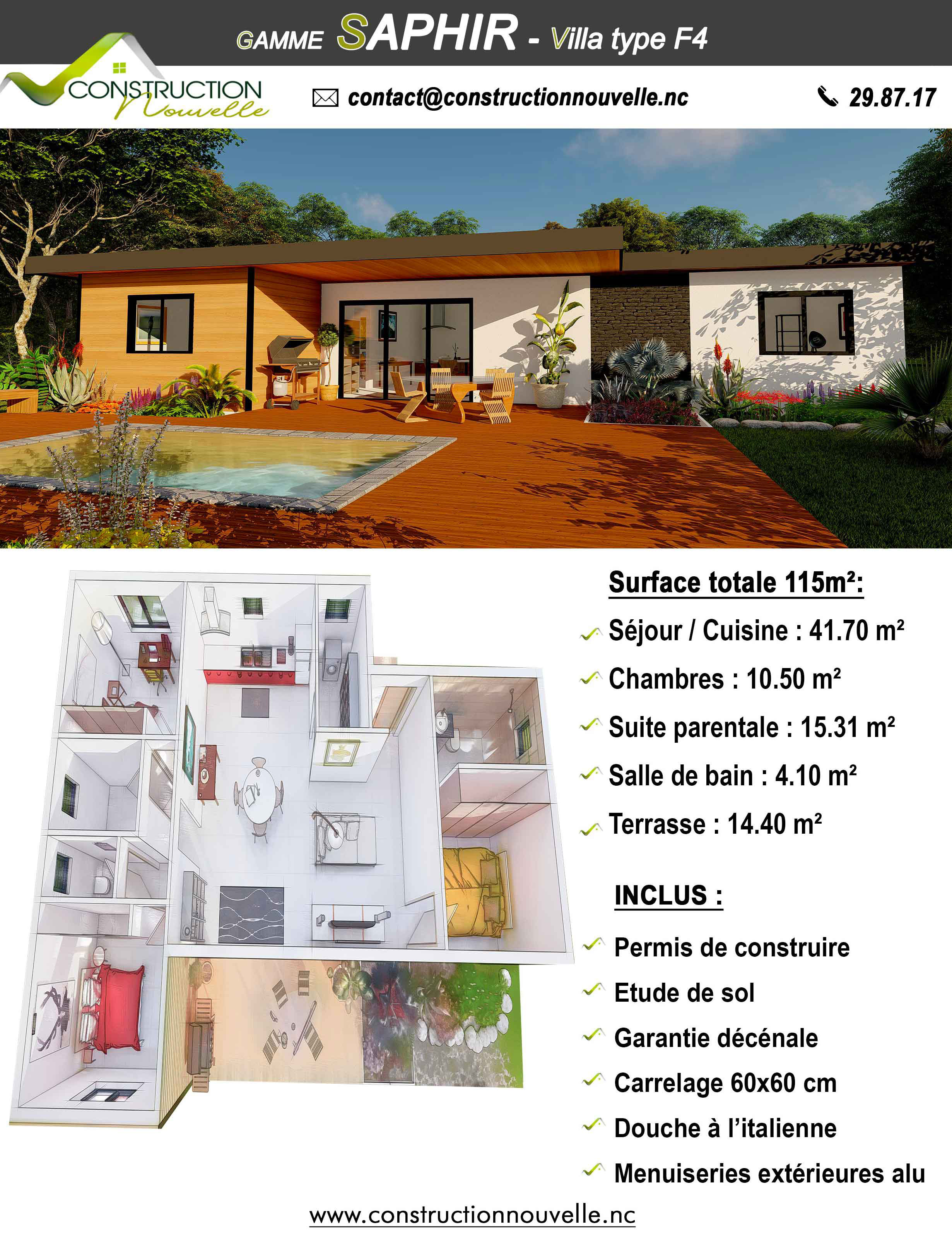 Plan Maison Type F4 | Ventana Blog